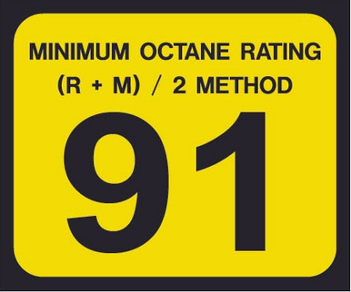Gasoline Advertising D-20-91 "91" Octane Decal - Global Fueling Systems