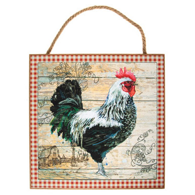Wood Country Rooster Wall Decor