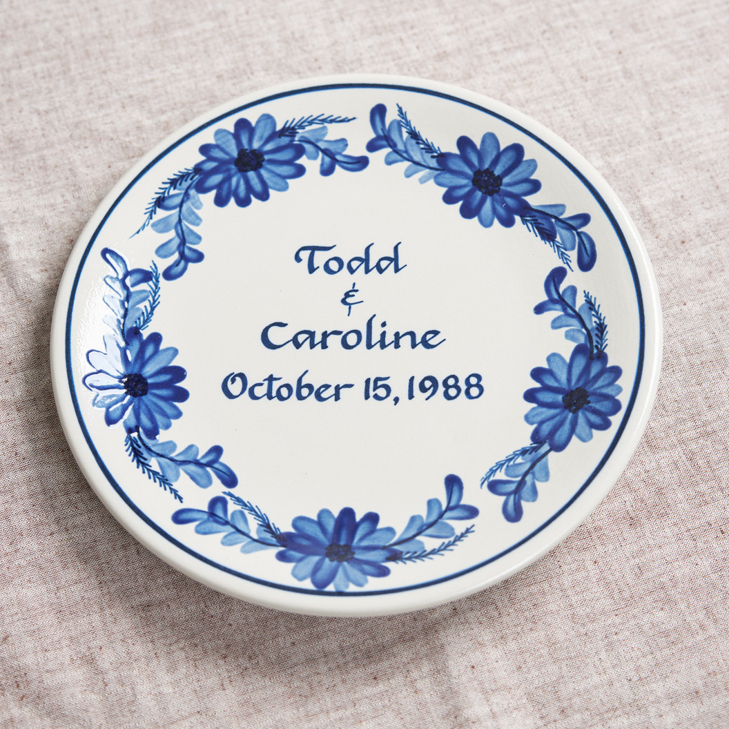 Personalized 11" Thin Plate in Elodie - Stoneware & Co.