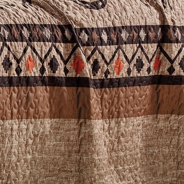 Rustic Southwestern Aztec Horses Quilt Set-5 Piece Set