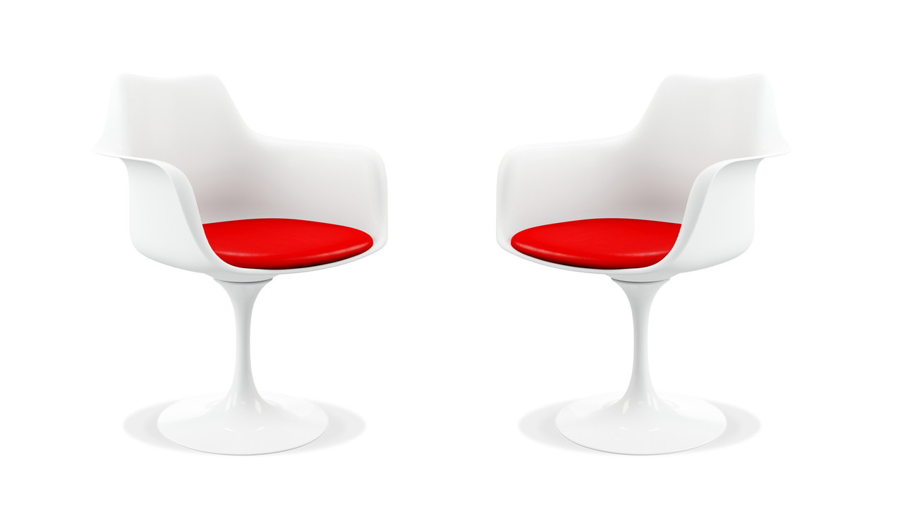 Tulip Swivel Armchair, Red