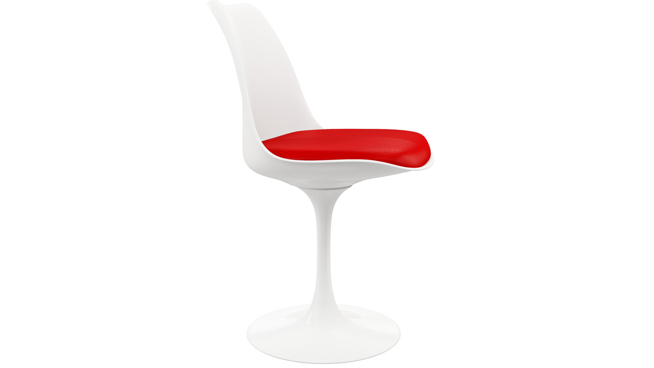 Tulip Swivel Side Chair, Red