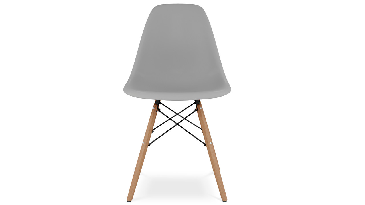 Eiffel Chair With Wood Legs, Gray