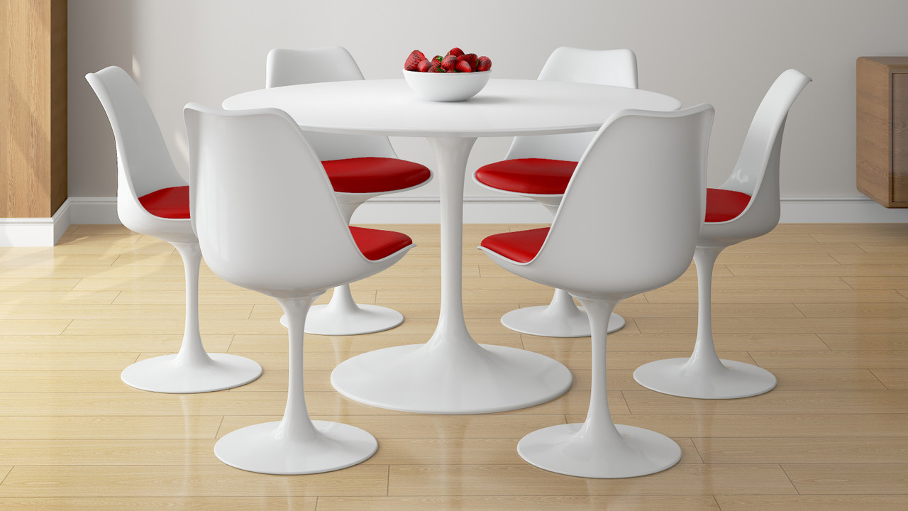 Tulip 48" Fiberglass Dining Table & Chairs Set