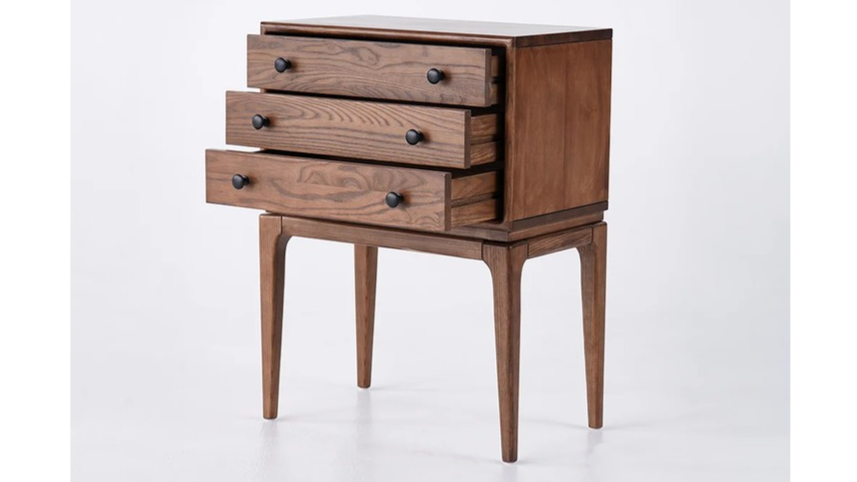 H Solid Wood Drawer, Walnut