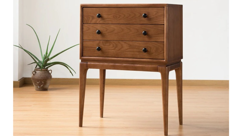 H Solid Wood Drawer, Walnut