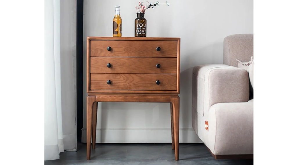 H Solid Wood Drawer, Walnut