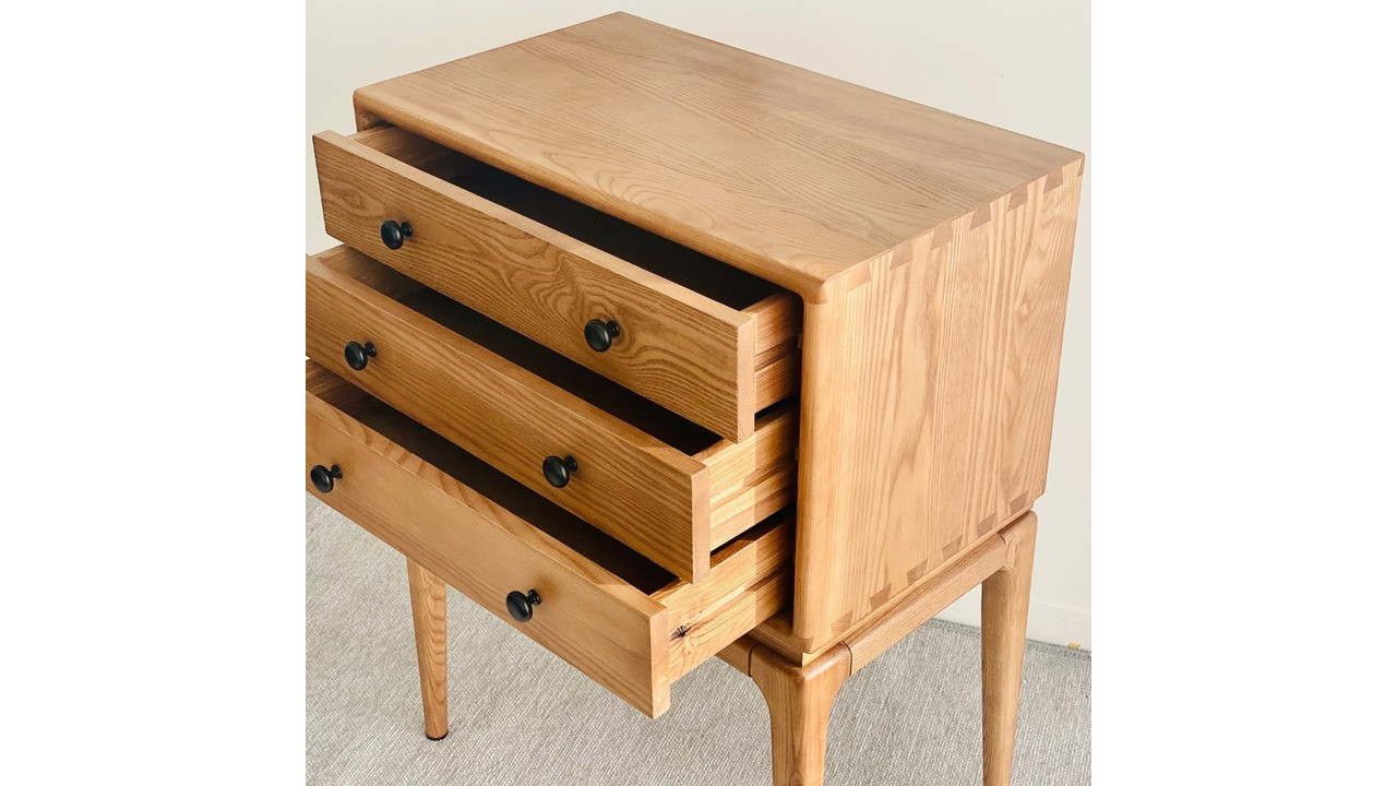 H Solid Wood Drawer, Natural