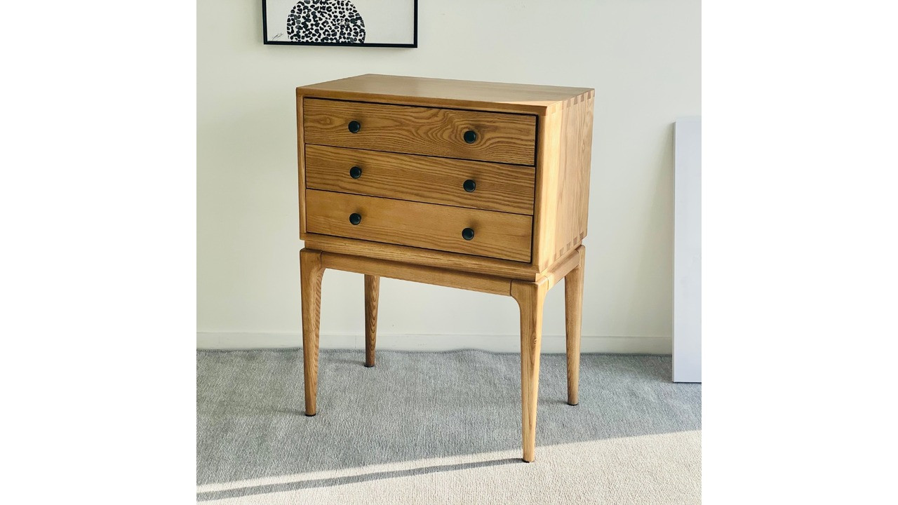 H Solid Wood Drawer, Natural