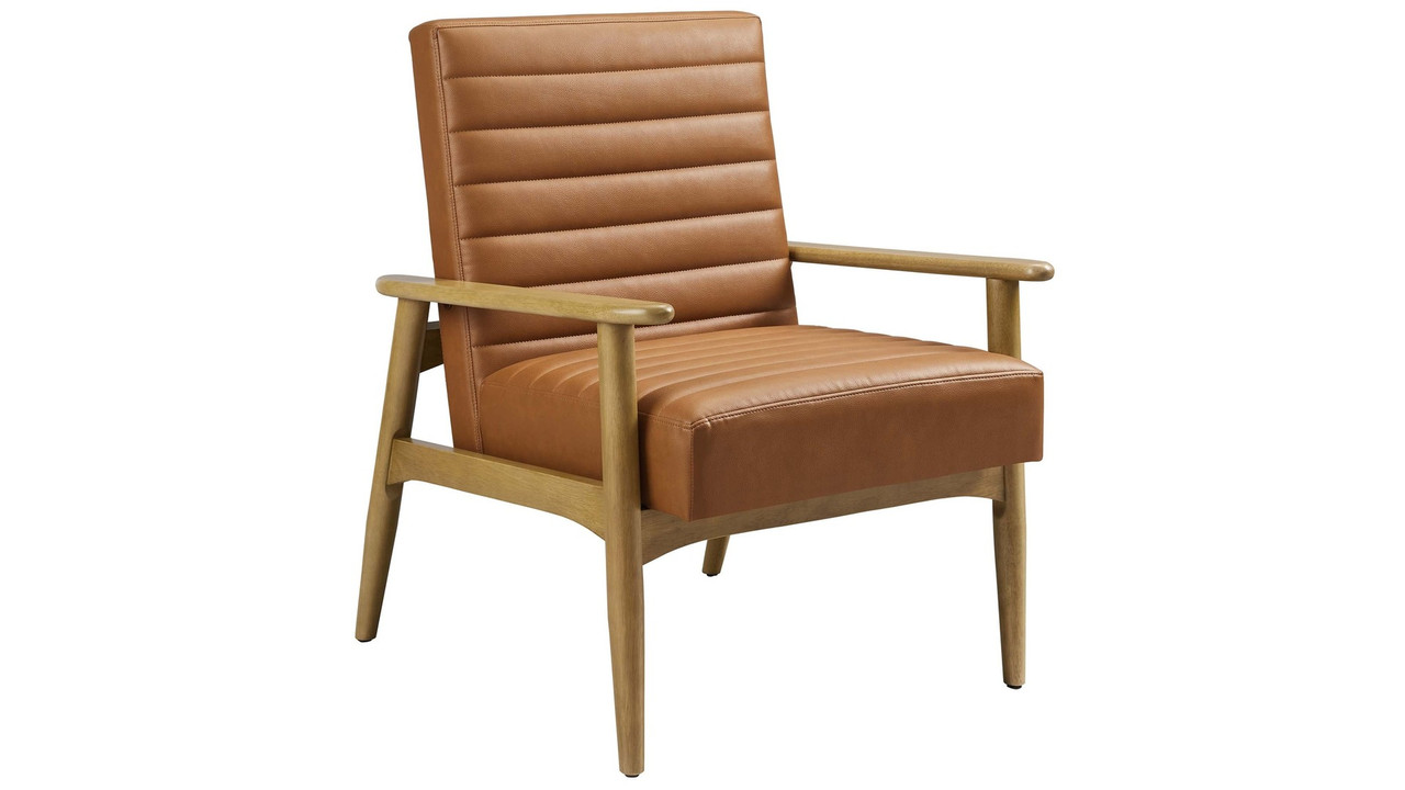 Zain Leather Lounge Chair, Tan