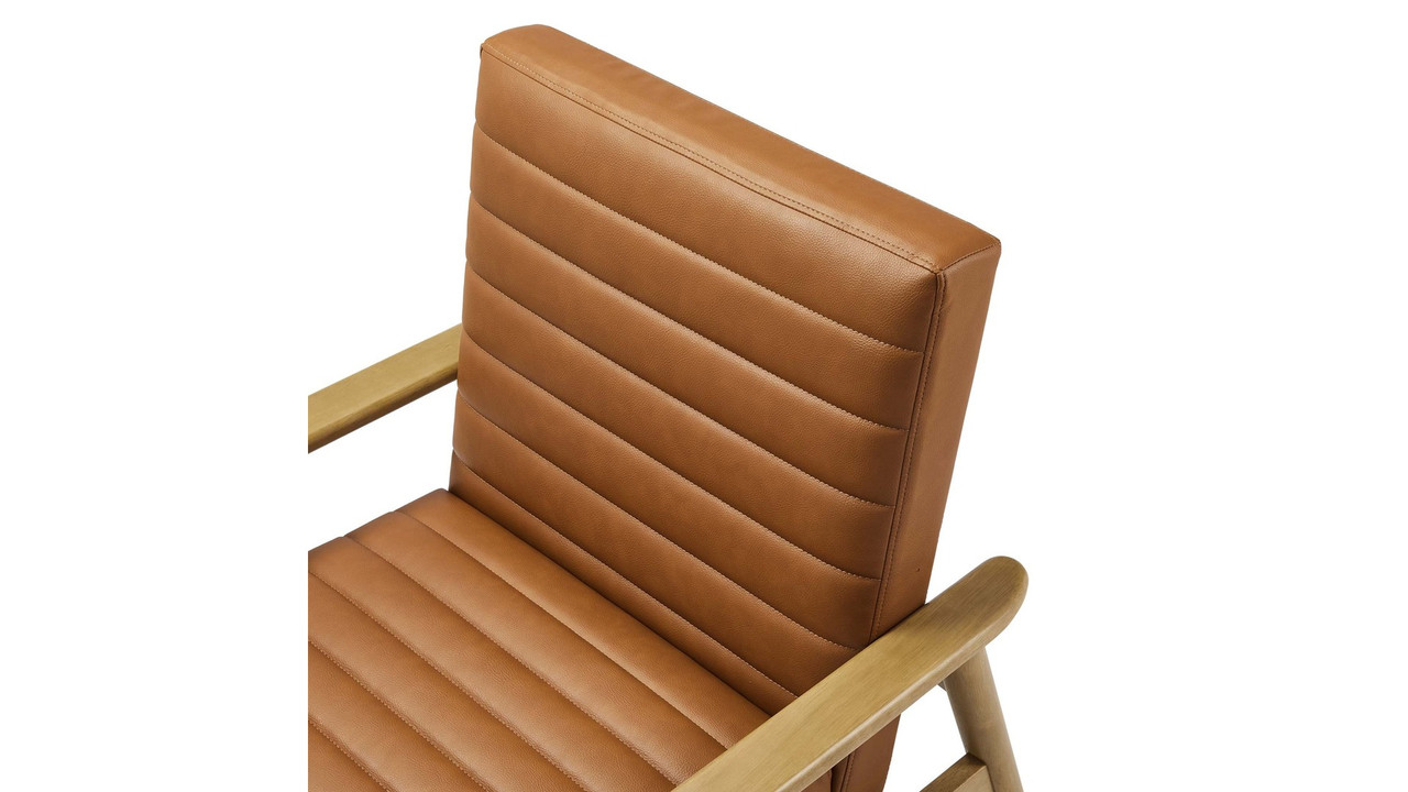 Zain Leather Lounge Chair, Tan