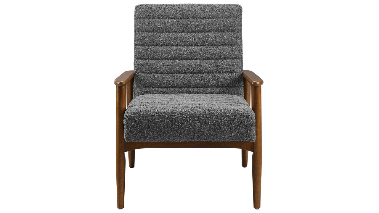 Zain Boucle Lounge Chair, Charcoal