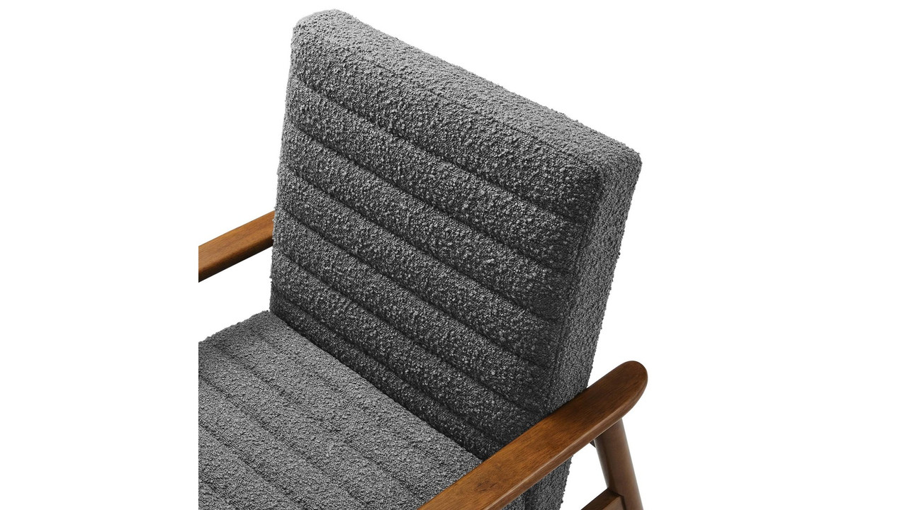 Zain Boucle Lounge Chair, Charcoal