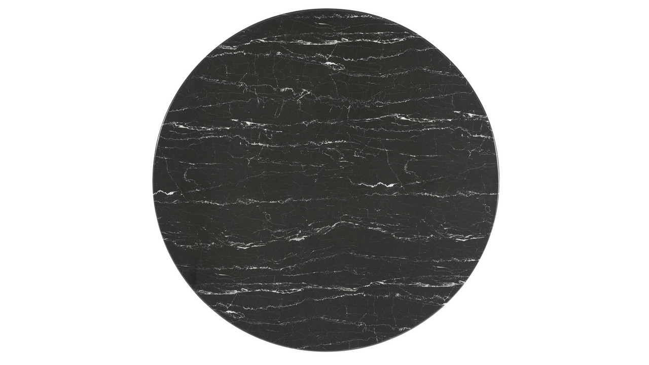 Tulip Marble Dining Table - 48" Round, Black