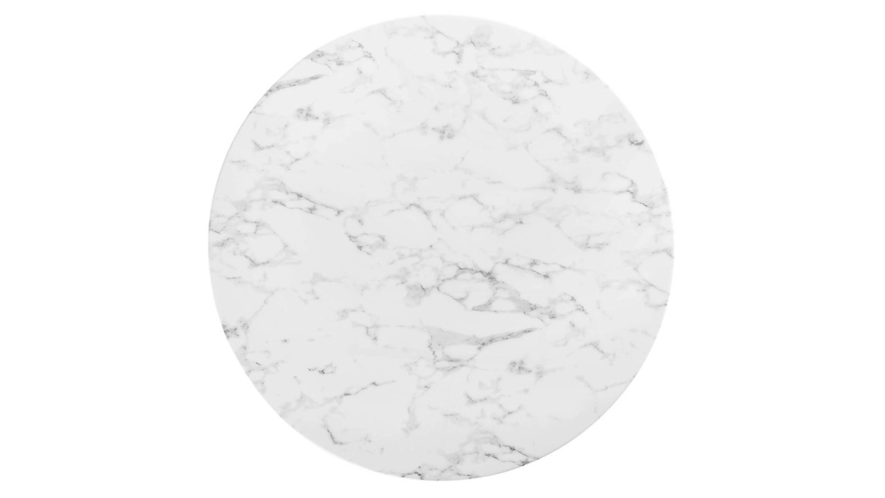 Tulip Marble Dining Table - 48" Round, Gold Base
