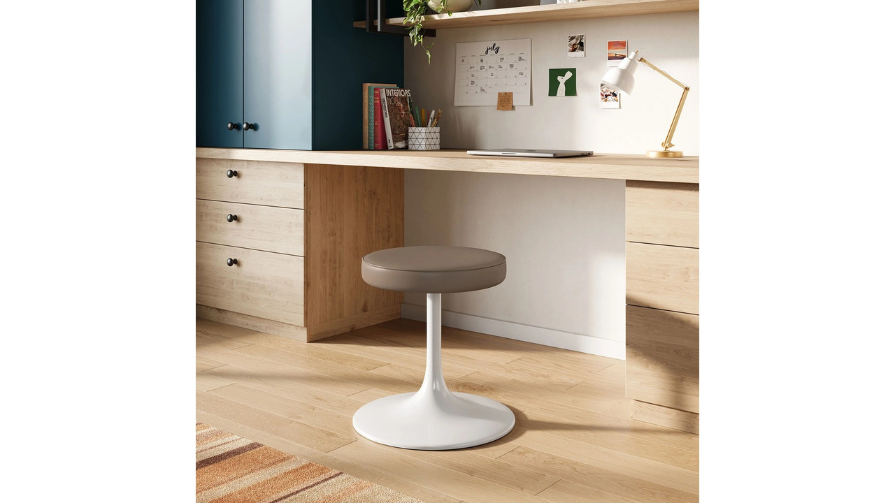 Rose Stool, Brown Leather
