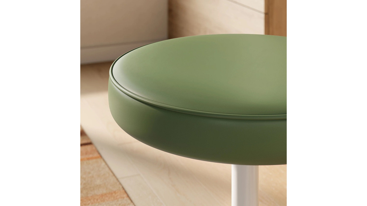 Rose Stool, Green Leather