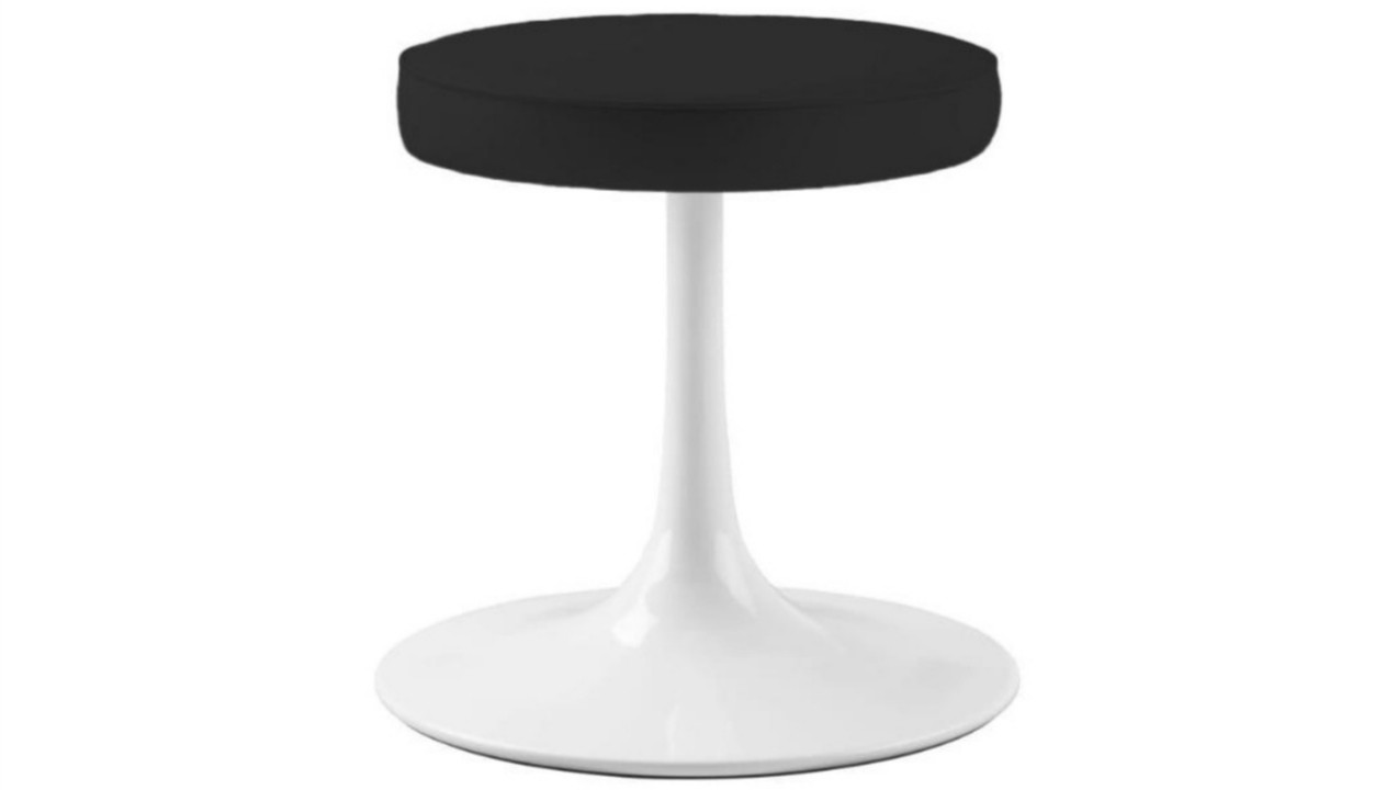 Rose Stool, Black Leather