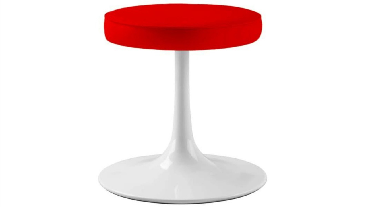 Rose Stool, Red Leather