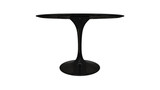 Tulip Fiberglass Dining Table, 48" Round Black