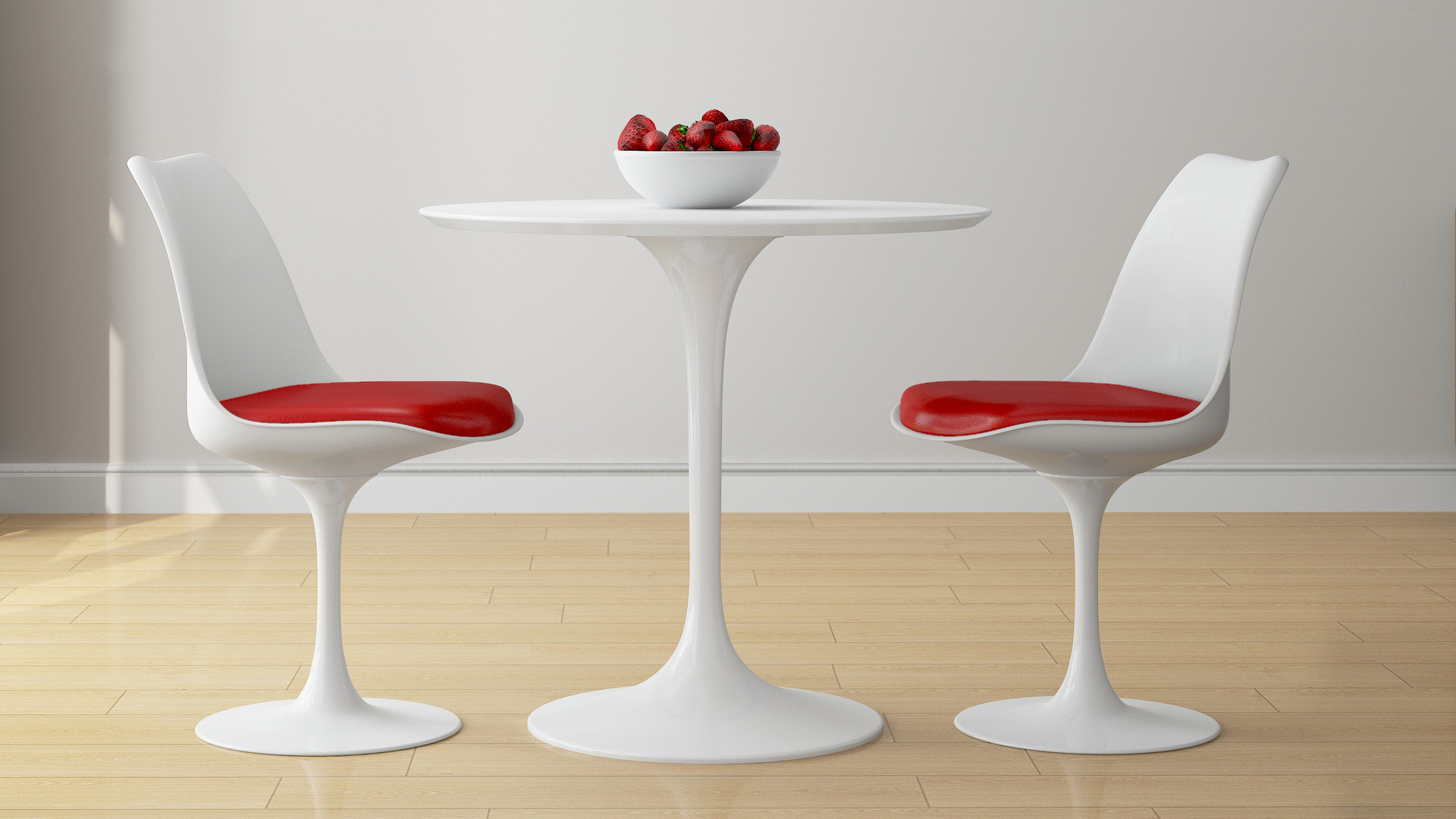 Tulip 48" Fiberglass Dining Table & Chairs Set