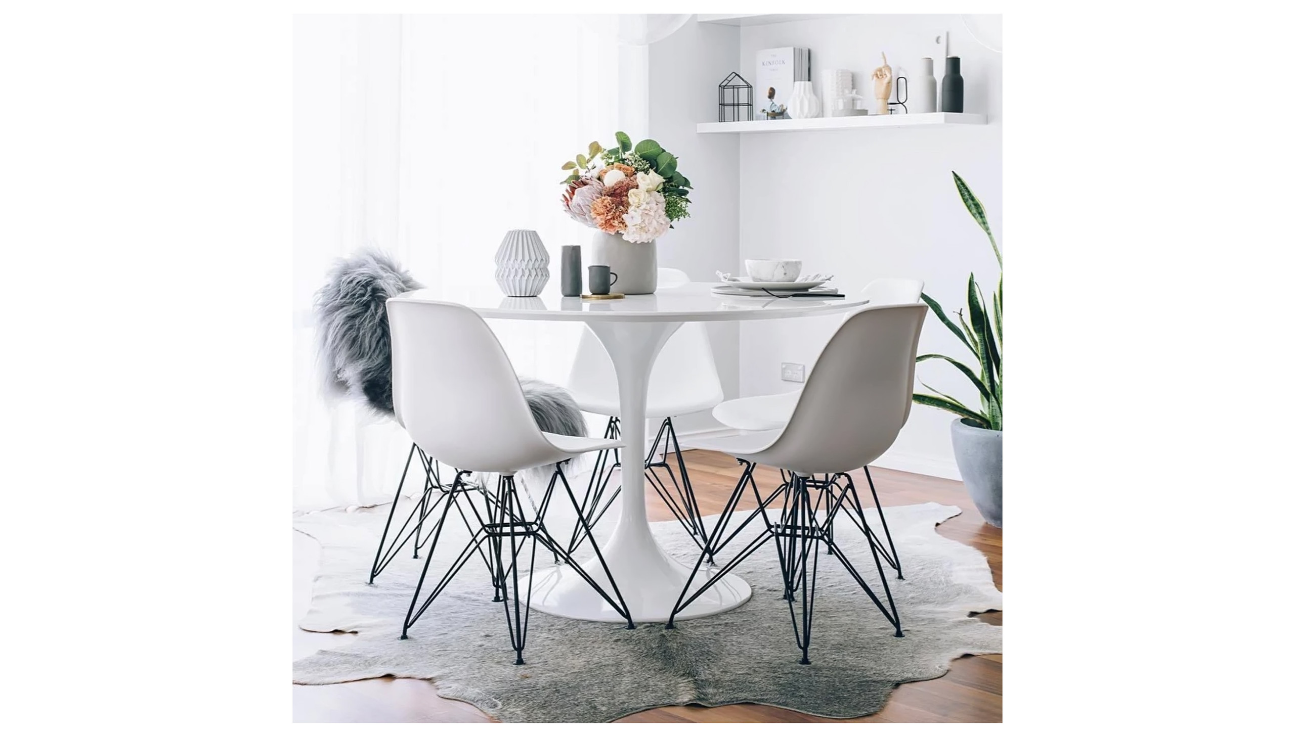 Tulip Fiberglass Dining Table , 48" Round