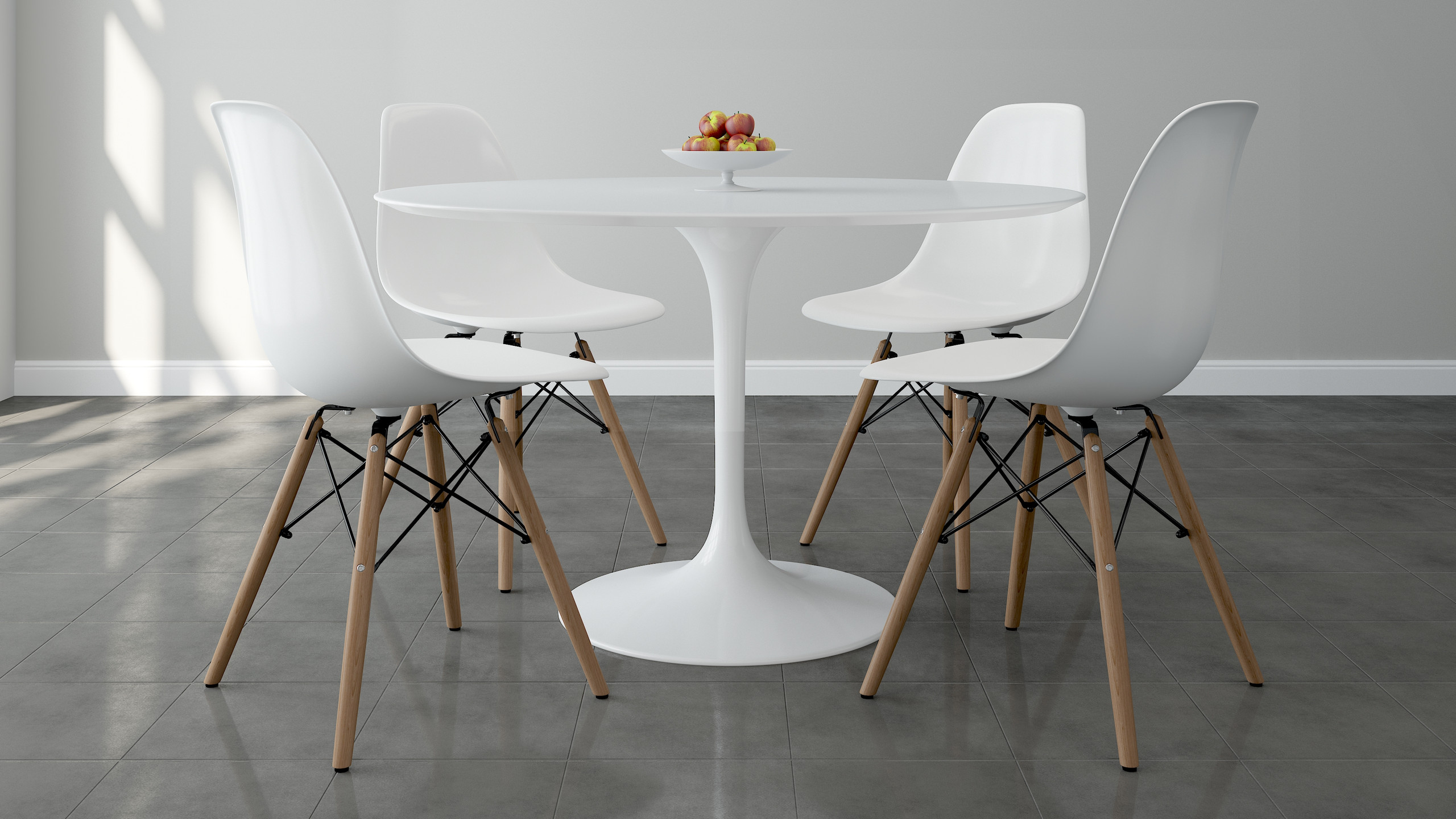 Tulip Fiberglass Dining Table , 48" Round