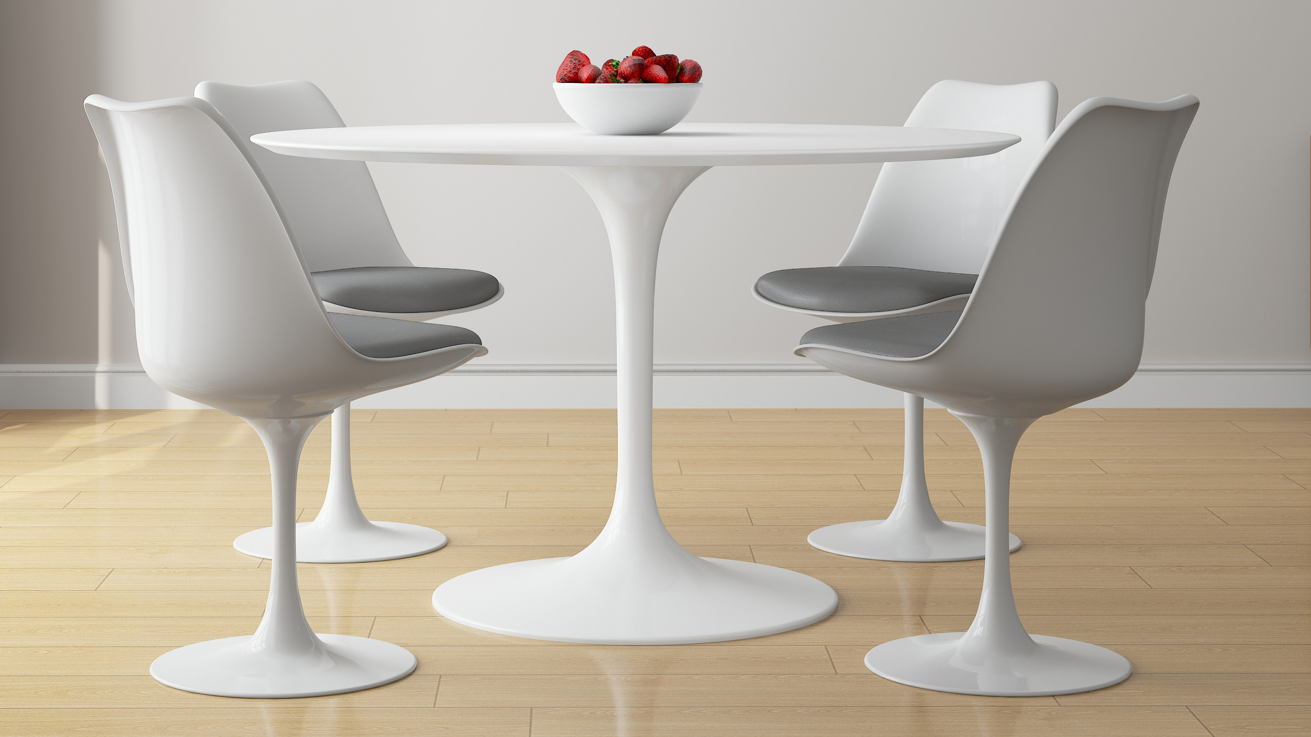 Tulip 48" Fiberglass Dining Table & Chairs Set