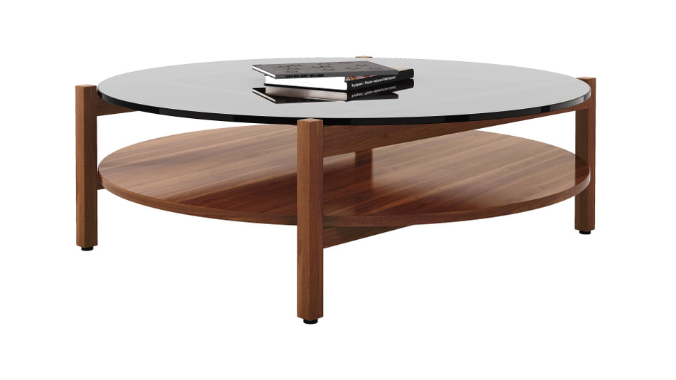 Modholic Oslo Coffee Table 39 Round Dark Walnut