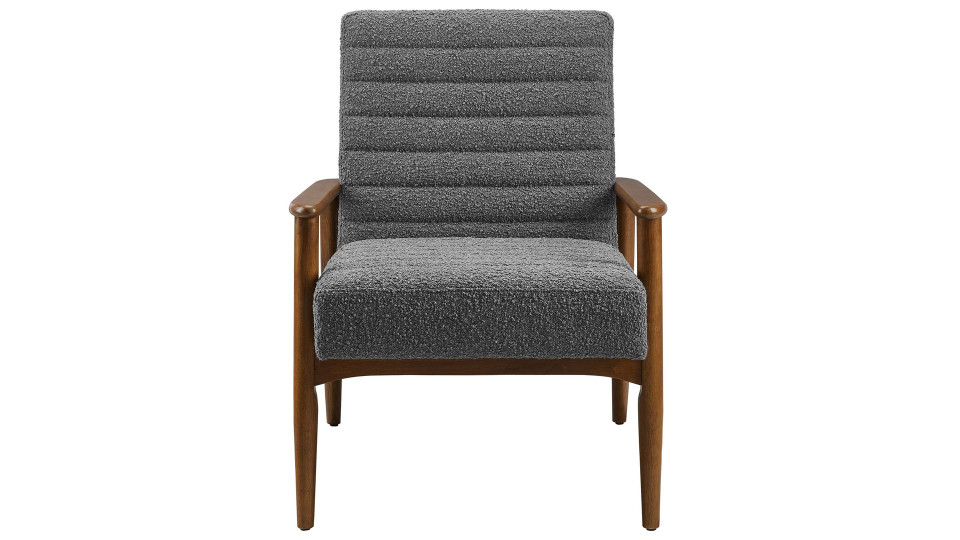 Zain Boucle Lounge Chair, Charcoal