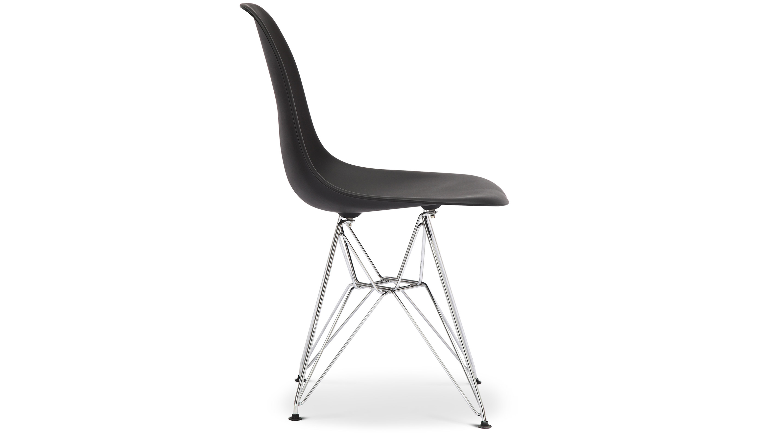 Eiffel Chair With Steel Legs, Black