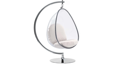 Scoop Hanging Chair With Stand, White