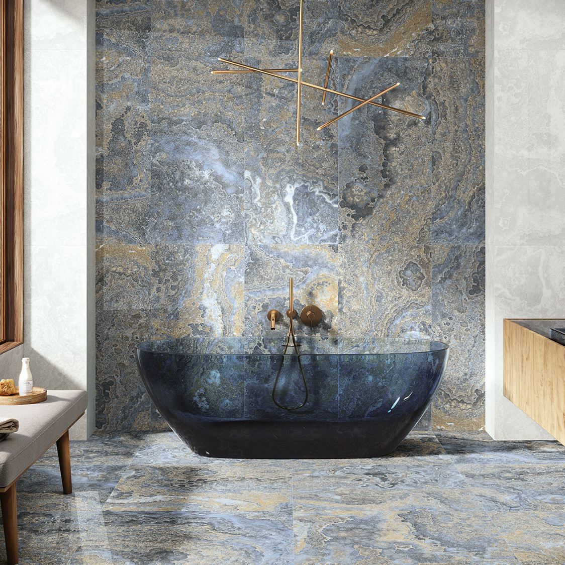 Agate Blue Lappato Porcelain Wall & Floor Tiles in Liverpool