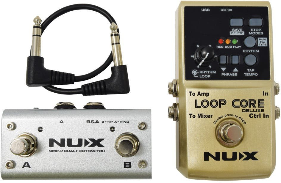 NUX Loop Core Deluxe Bundle Looper Pedal and NMP-2 Dual Footswitch ...