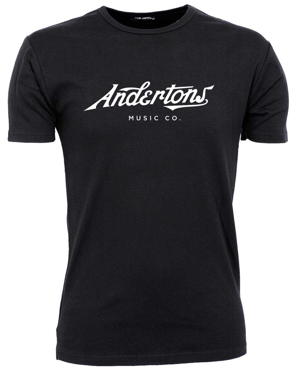 Andertons Fitted T-Shirt In Black With White Logo - XXL - Andertons ...