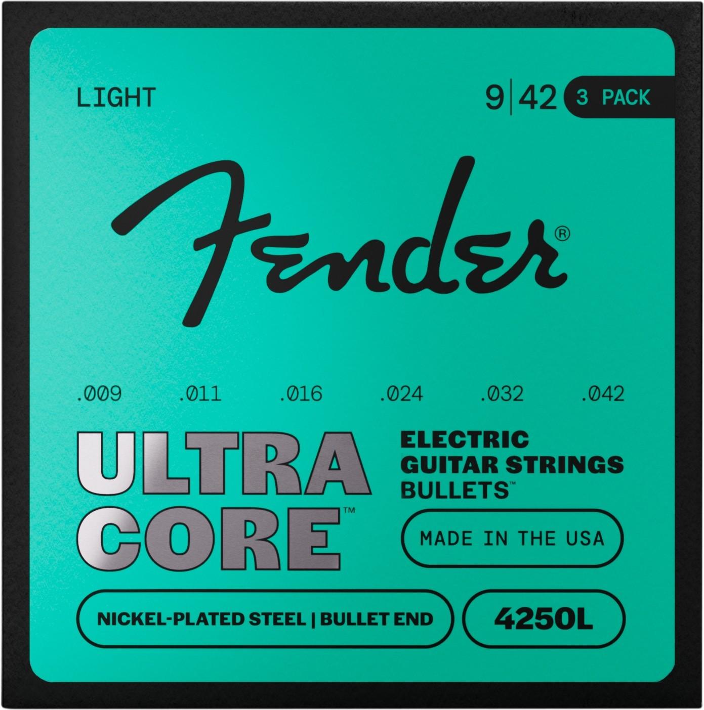 Fender UltraCore 4250 Bullet Electric Guitar Strings (9-42), 3-Pack ...
