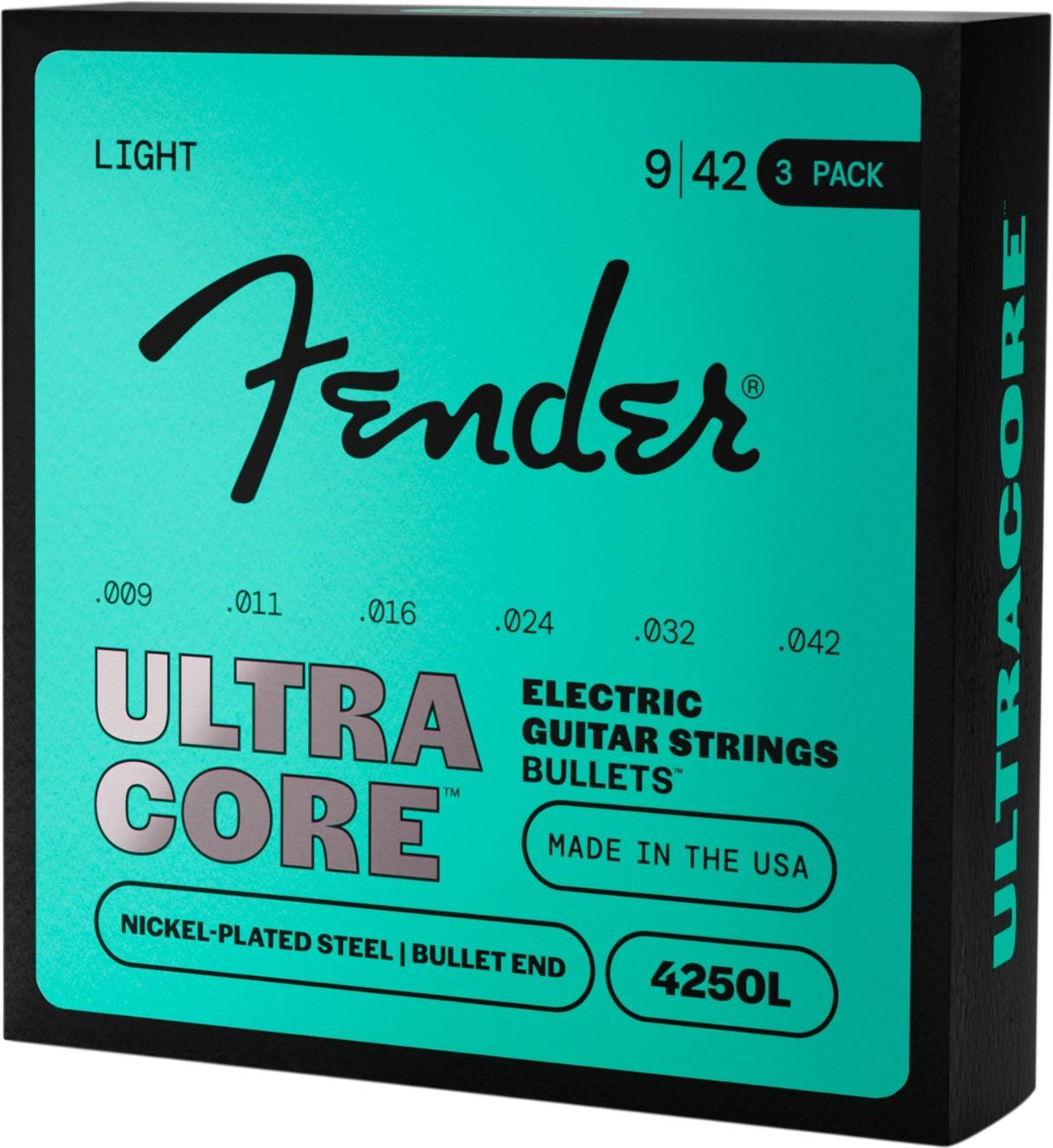 Fender UltraCore 4250 Bullet Electric Guitar Strings (9-42), 3-Pack ...