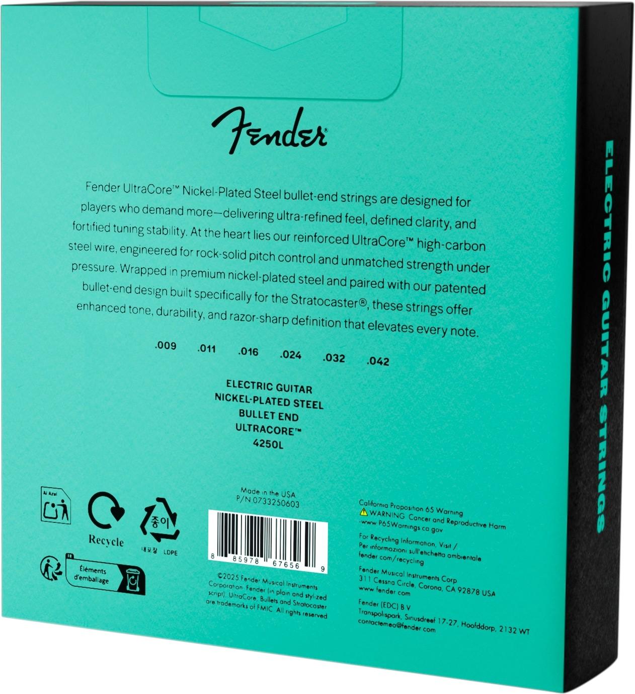 Fender UltraCore 4250 Bullet Electric Guitar Strings (9-42), 3-Pack ...