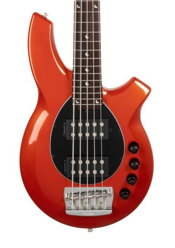 Music Man Bongo 5 HH 5-String Bass Guitar in Blood Orange - Andertons ...