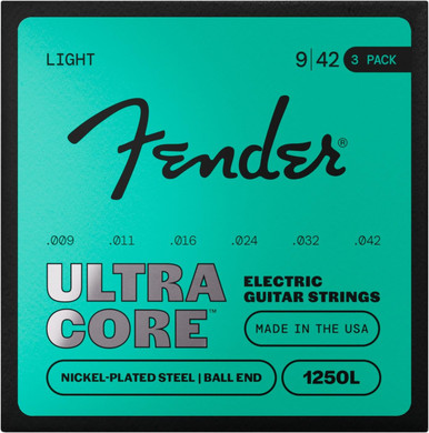 Fender UltraCore 1250 Ball End Electric Guitar Strings (9-42), 3-Pack ...