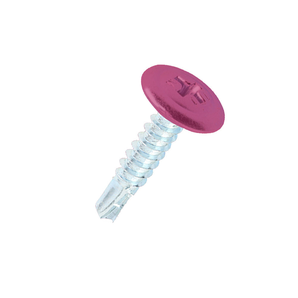 19mm × 4.2mm Painted Wafer Head Self Drilling Screws – BZP Steel