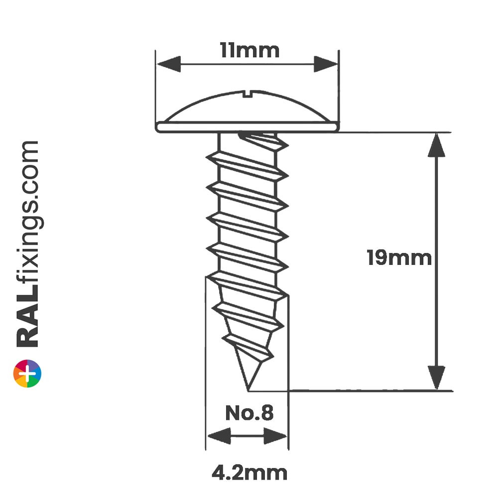 RAL 4007 Violet Purple 19mm x 4.2mm Painted Wafer Head Self Tapping Screws