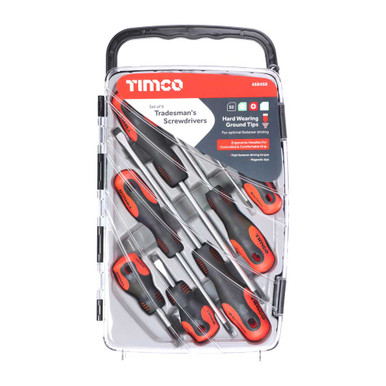 Timco Tradesman’s Screwdriver Set - 9 Piece Professional Kit