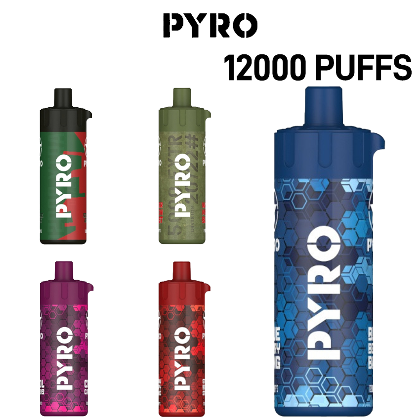 PYRO 5% NIC 22ML 12,000 PUFFS DISPOSABLE VAPE - DISPLAY OF 10 - World ...