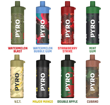 PYRO 5% NIC 22ML 12,000 PUFFS DISPOSABLE VAPE - DISPLAY OF 10 - World ...