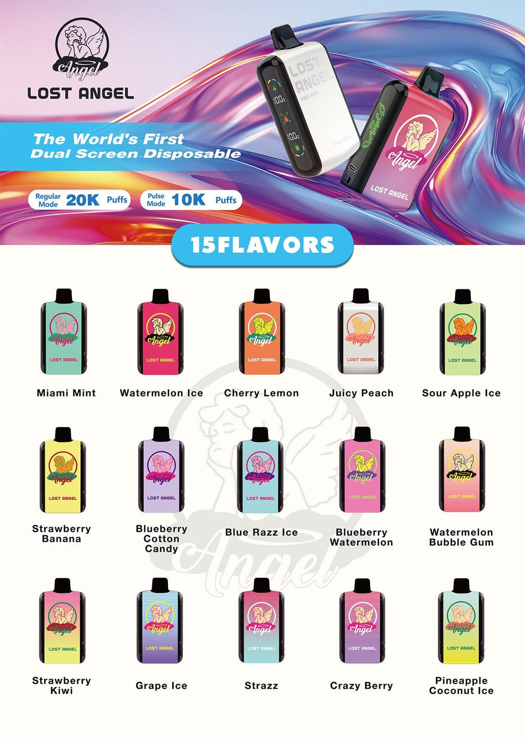 LOST ANGEL PROMAX 20,000 PUFFS DUAL SCREEN DISPOSABLE VAPE - 5CT