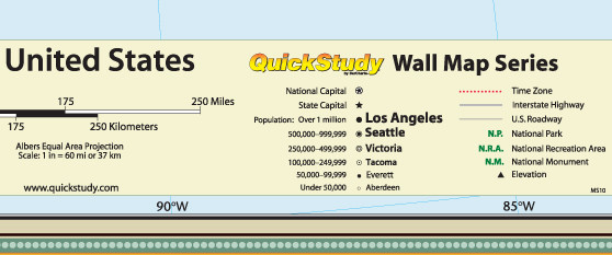 US Map Poster Laminated (50 x 32)