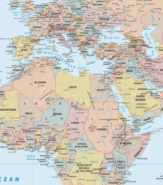 World Map Poster Laminated (50 x 32)