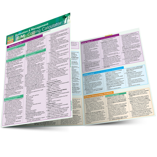QuickStudy | Evaluation & Management (E/M) Coding Calculator Laminated ...