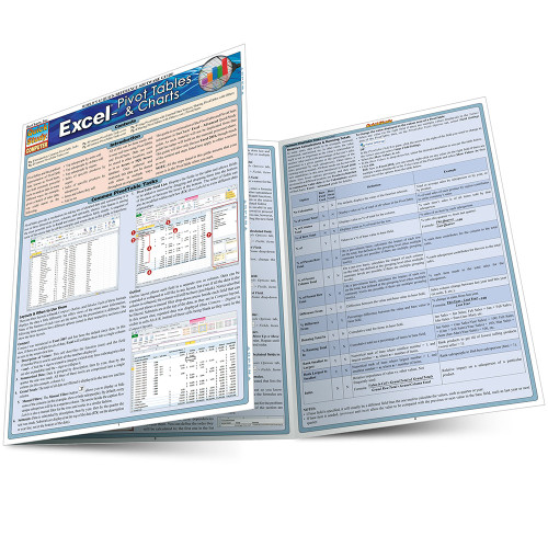 QuickStudy MS Excel Pivot Tables & Charts Laminated Reference Guide ...
